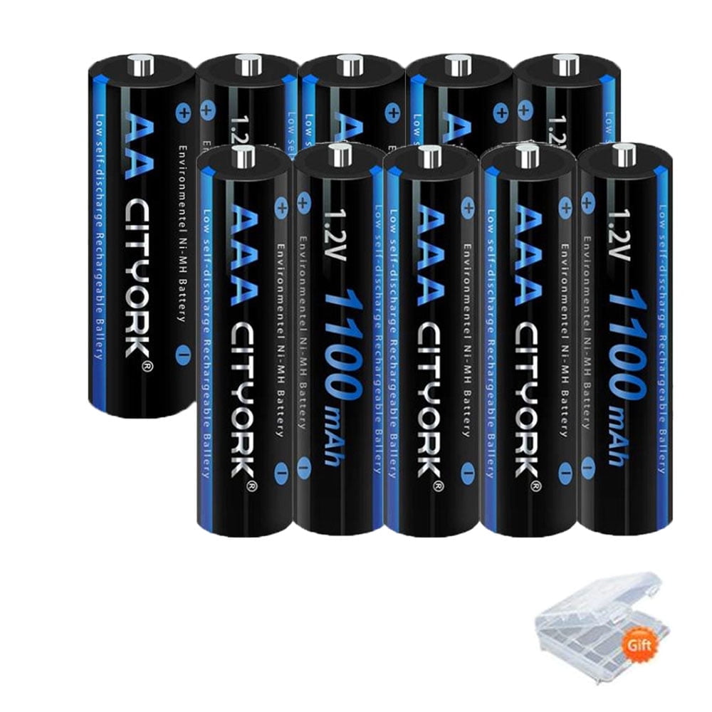 CITYORK 10 Pack 1.2V AA Batteries and AAA Rechargeable Batteries, 5 PCS AA 3000mAh with 5-Pack ...