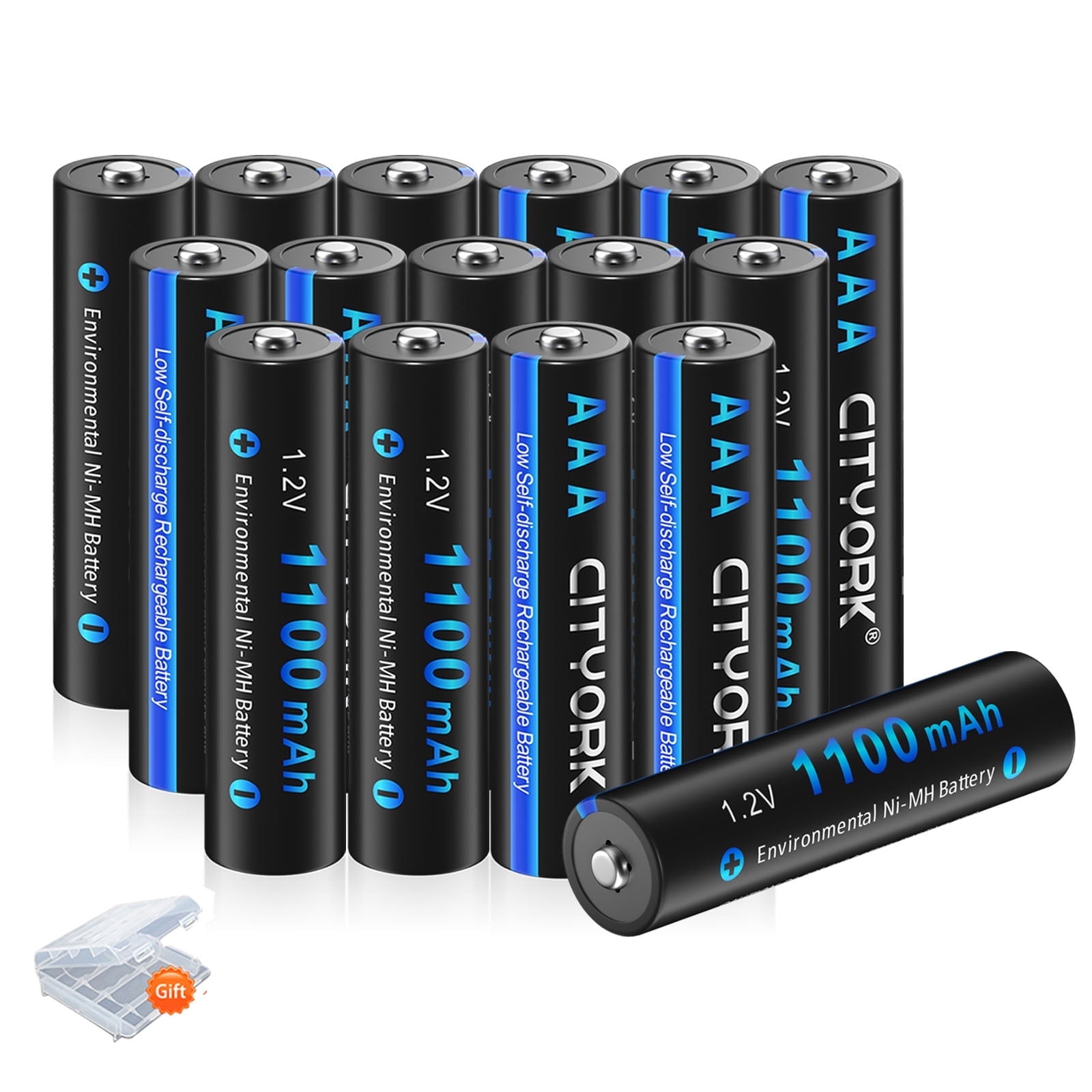 CITYORK 16 Pack 1.2V AAA Batteries Premium Rechargeable Batteries, High ...