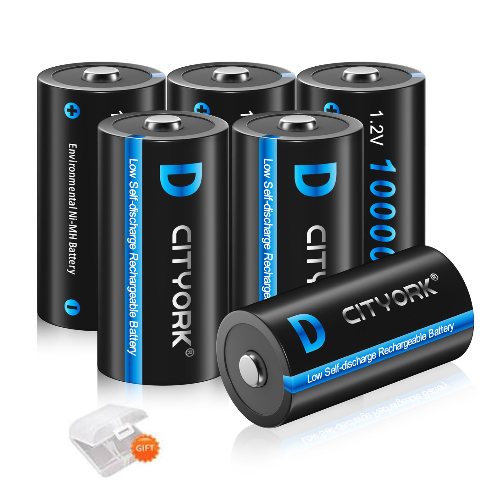 Powerowl Size C Rechargeable Batteries; 5000mAh 4 Pack Ni-MH ...