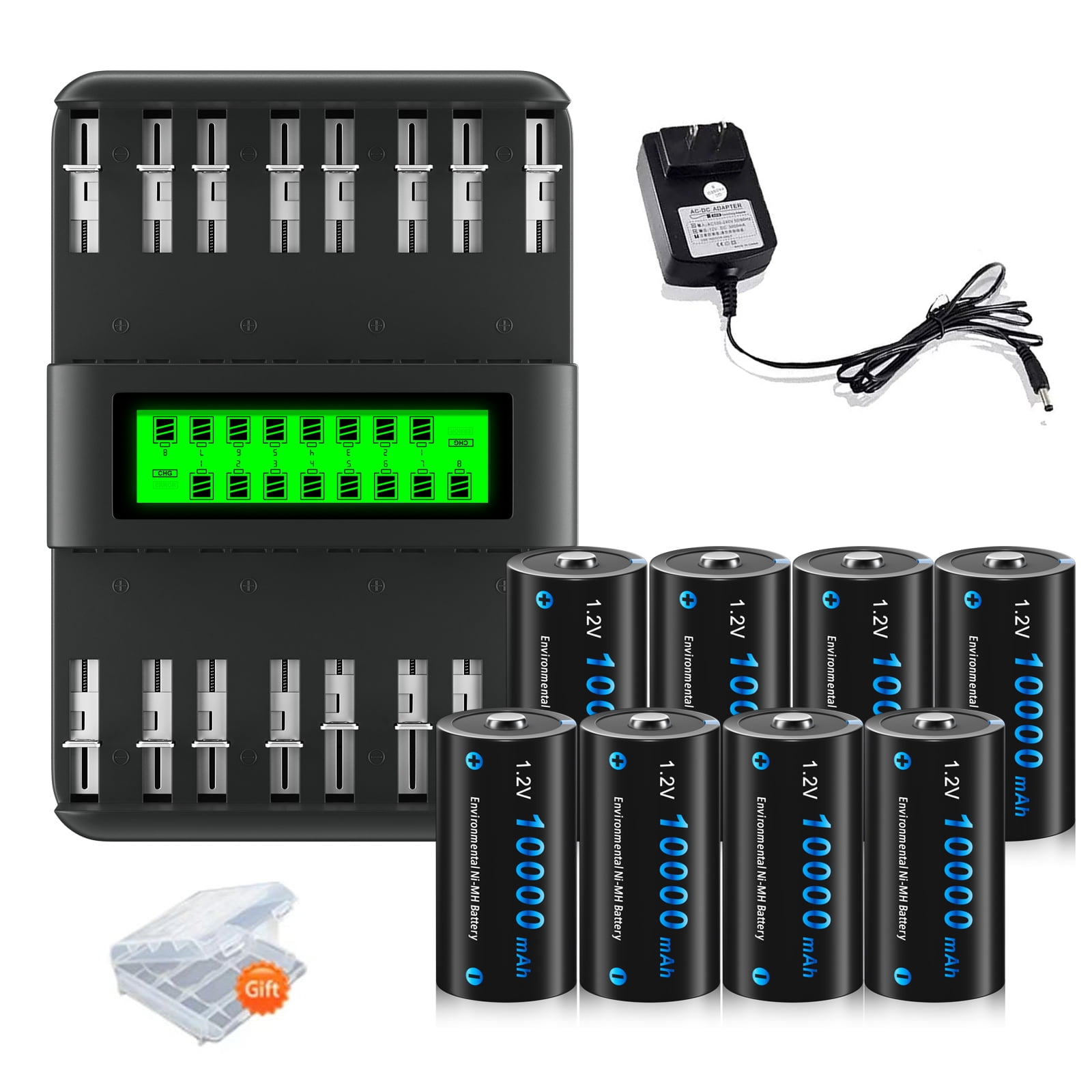 CITYORK 8 D Size High Capacity Low Self Discharge 1.2v Ni-MH ...