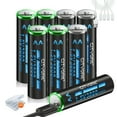 CITYORK 8 Pack AA Batteries Type-C USB 3000mWh 1.5V Lithium High ...