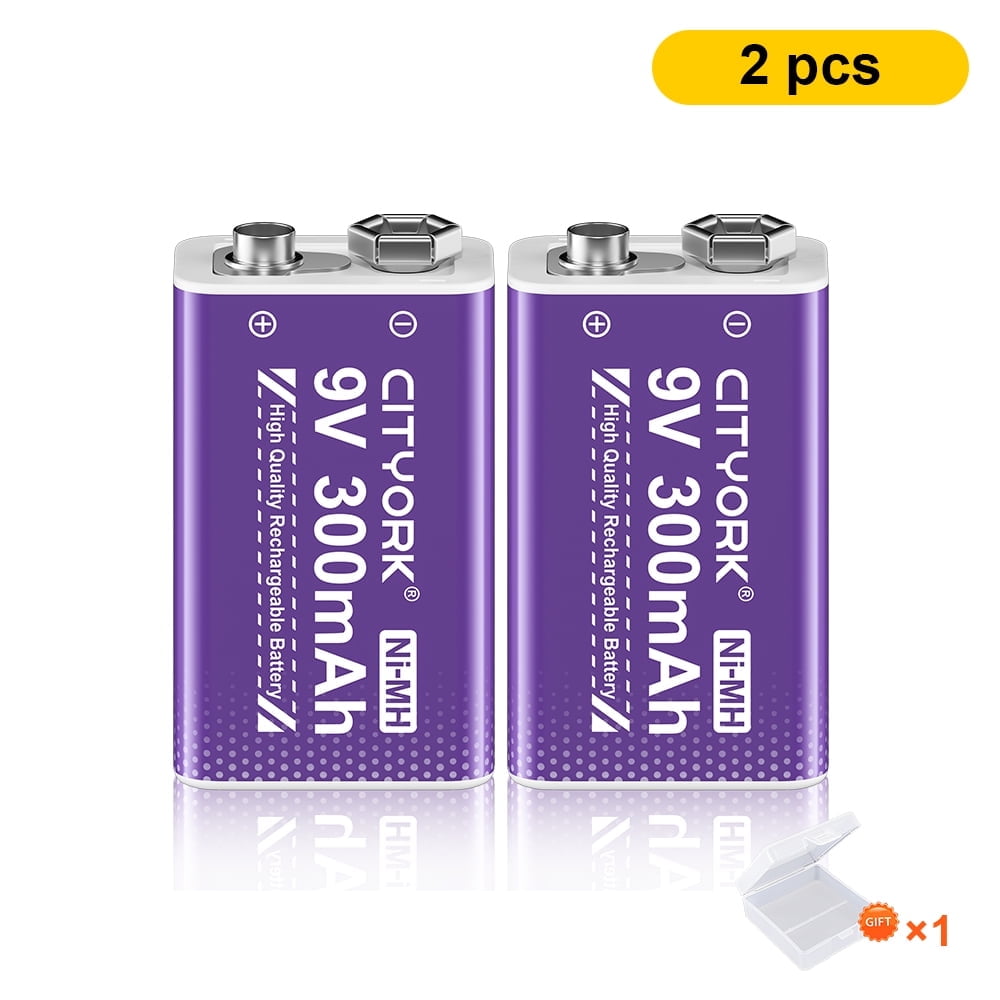 CITYORK Rechargeable 9V Batteries Backup Replacement Square Battery ...