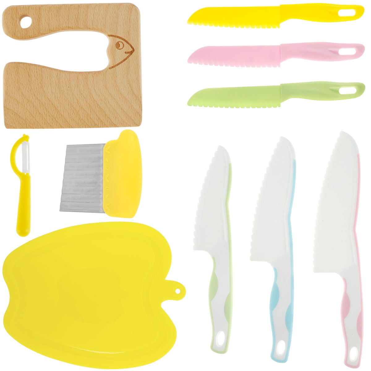 CIVG 10pcs Kids Cooking Cutter Set Safe Reusable Plastic Toddler ...