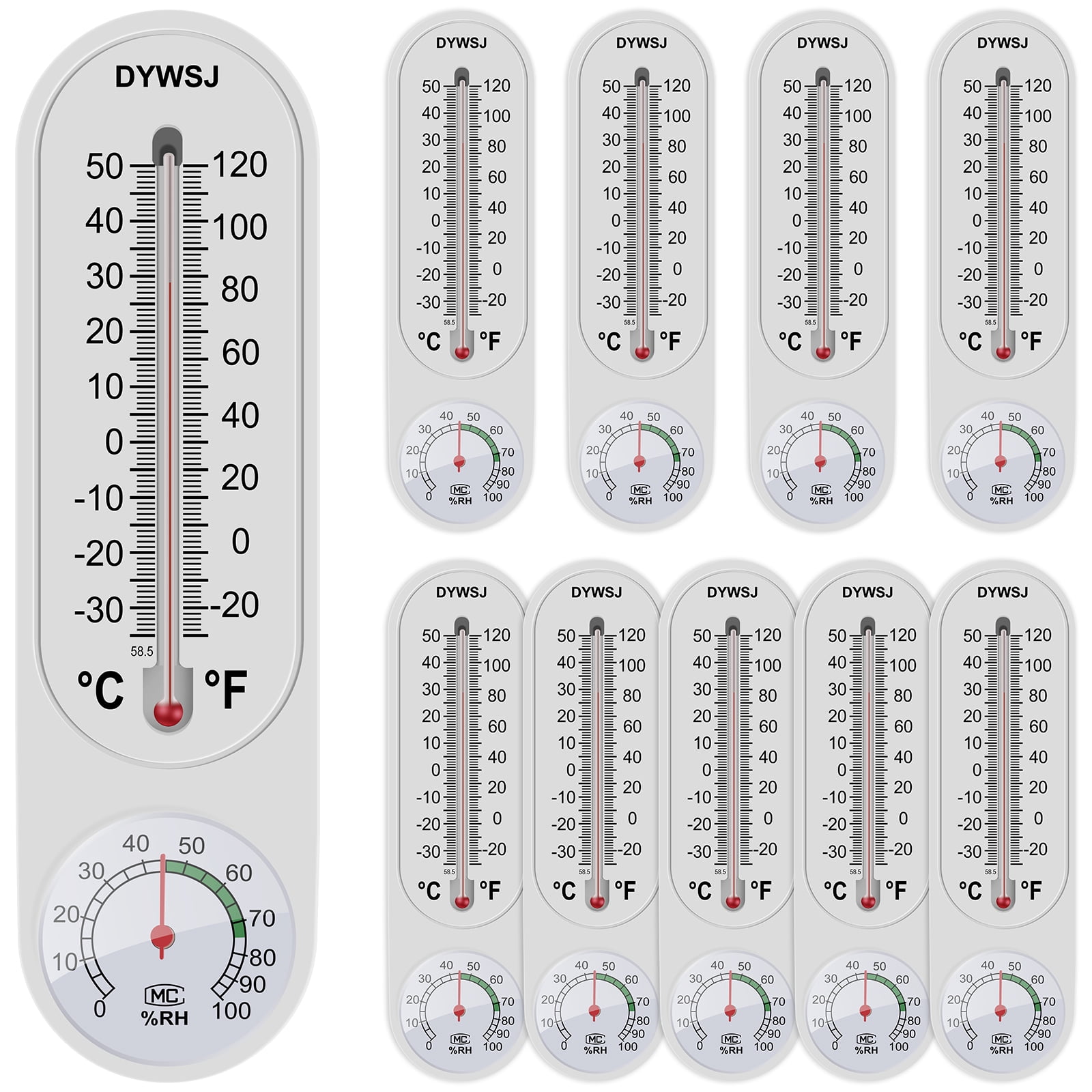 CIVG 10pcs Outdoor/Indoor Thermometer Hygrometer with Celsius ...