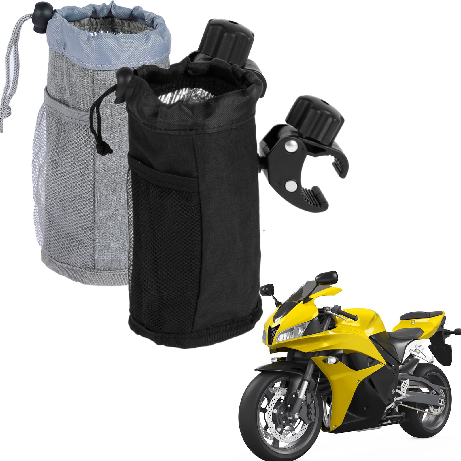 CIVG 2pcs Bike Cup Holder with Adjustable Clamp Oxford Cloth Motorcycle ...