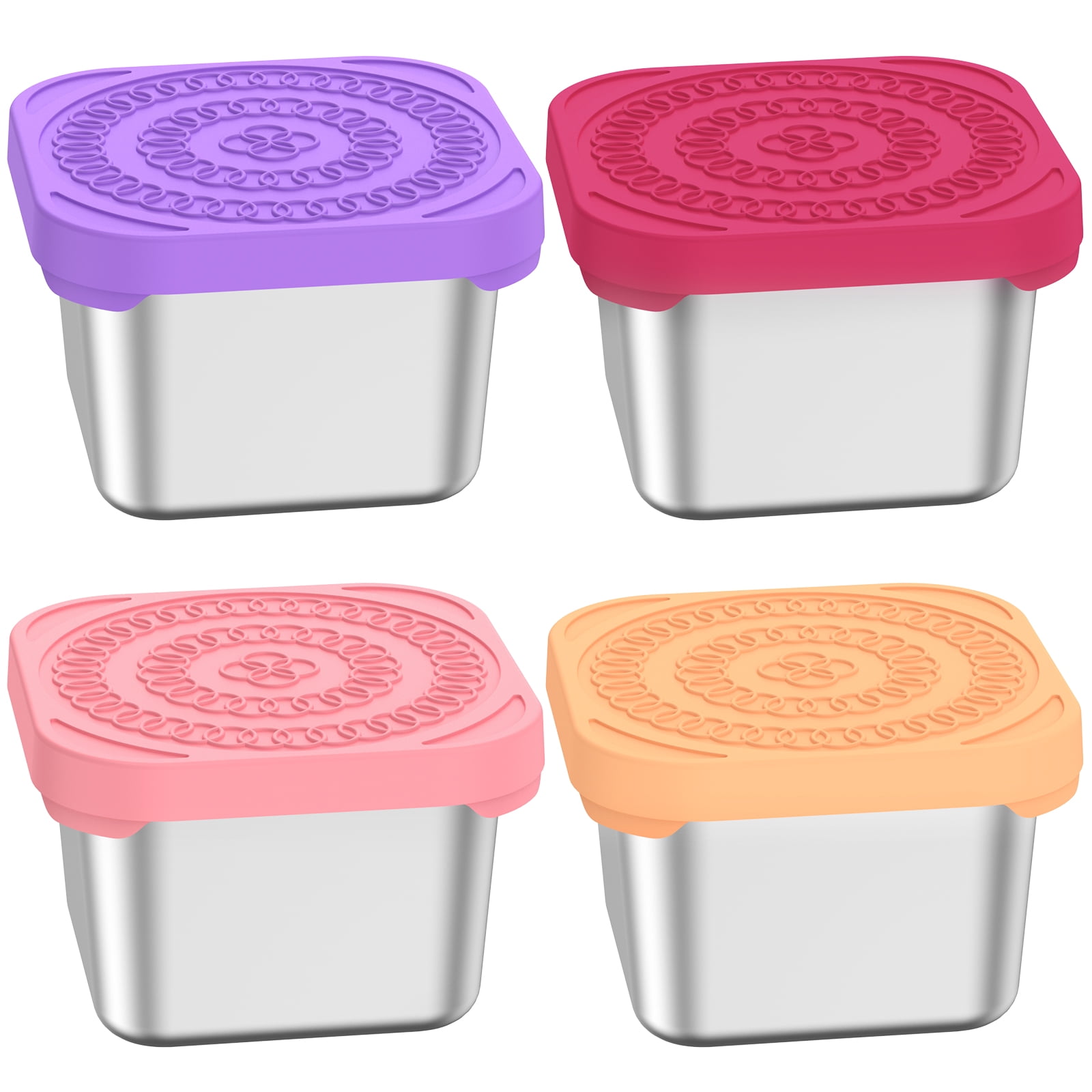 CIVG 4pcs Lunch Box Bento Boxes Stainless Steel Snack Containers with ...