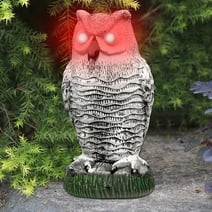 Lieonvis Plastic Owl to Keep Birds Away,Owl Scarecrows with Flashing ...