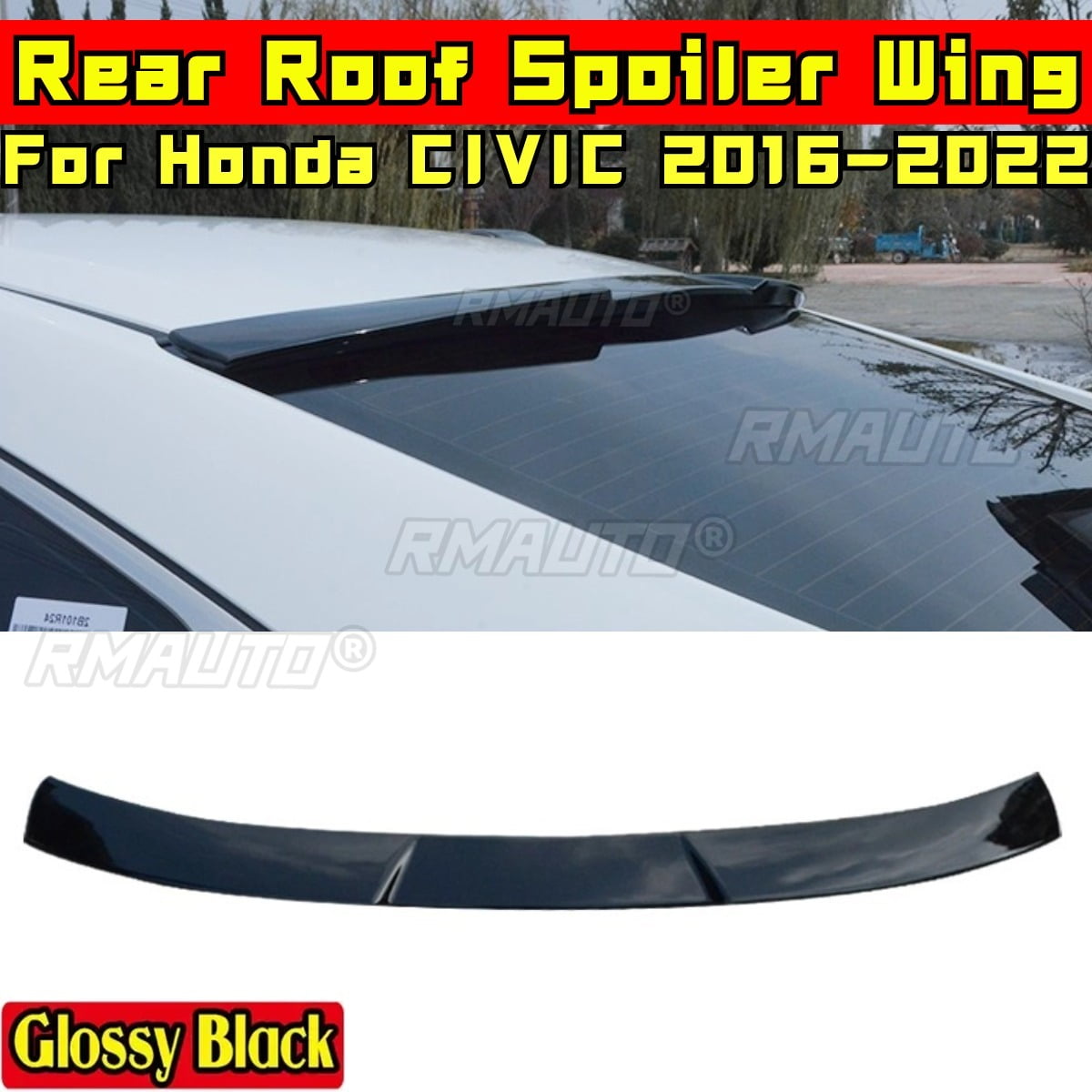CIVIC Roof Spoiler Dark Blue B Style Glossy Black Roof Wing Spoiler ...