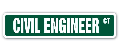 CIVIL ENGINEER Street Sign city code rule drafting blue | Indoor ...
