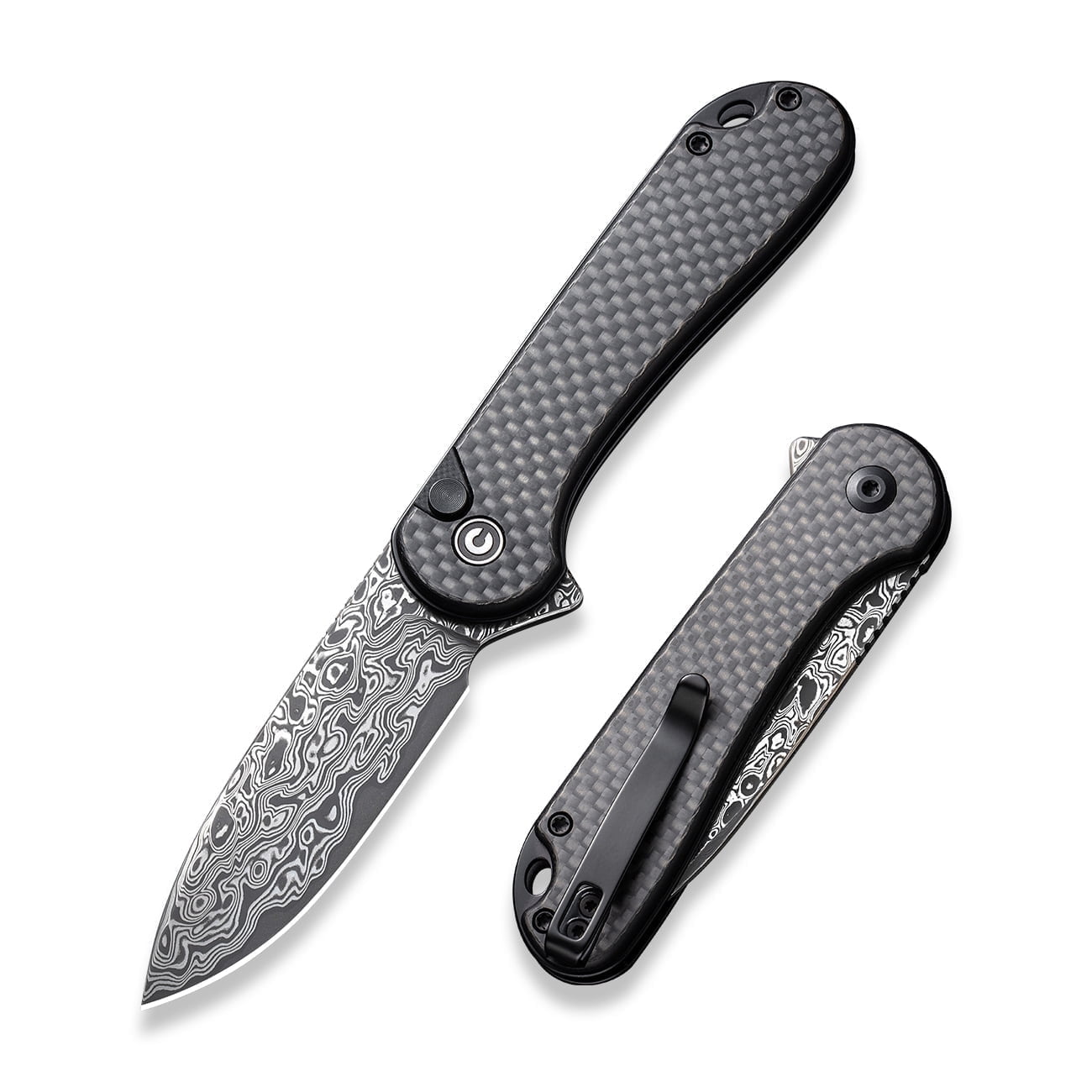 CIVIVI Elementum II Pocket Folding Knife, 2.96" Damascus Blade Utility ...