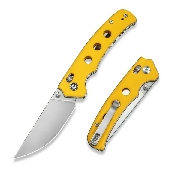 CIVIVI Pocket Knives Noctis Crossbar Lock Yellow G10 & Nitro-V blade ...