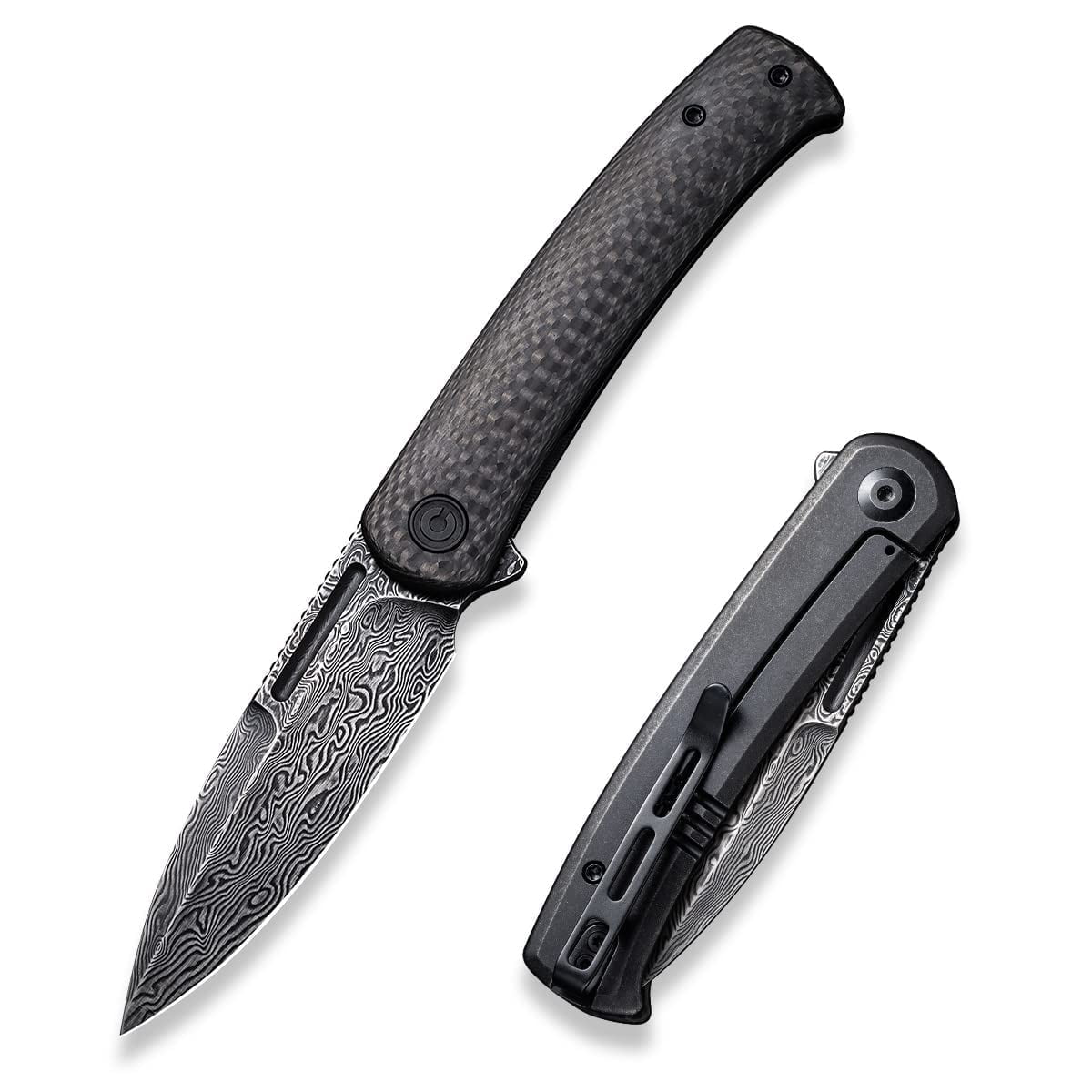 CIVIVI Cetos Folding Knife, 3.48-in Damascus Blade Spear Point with ...