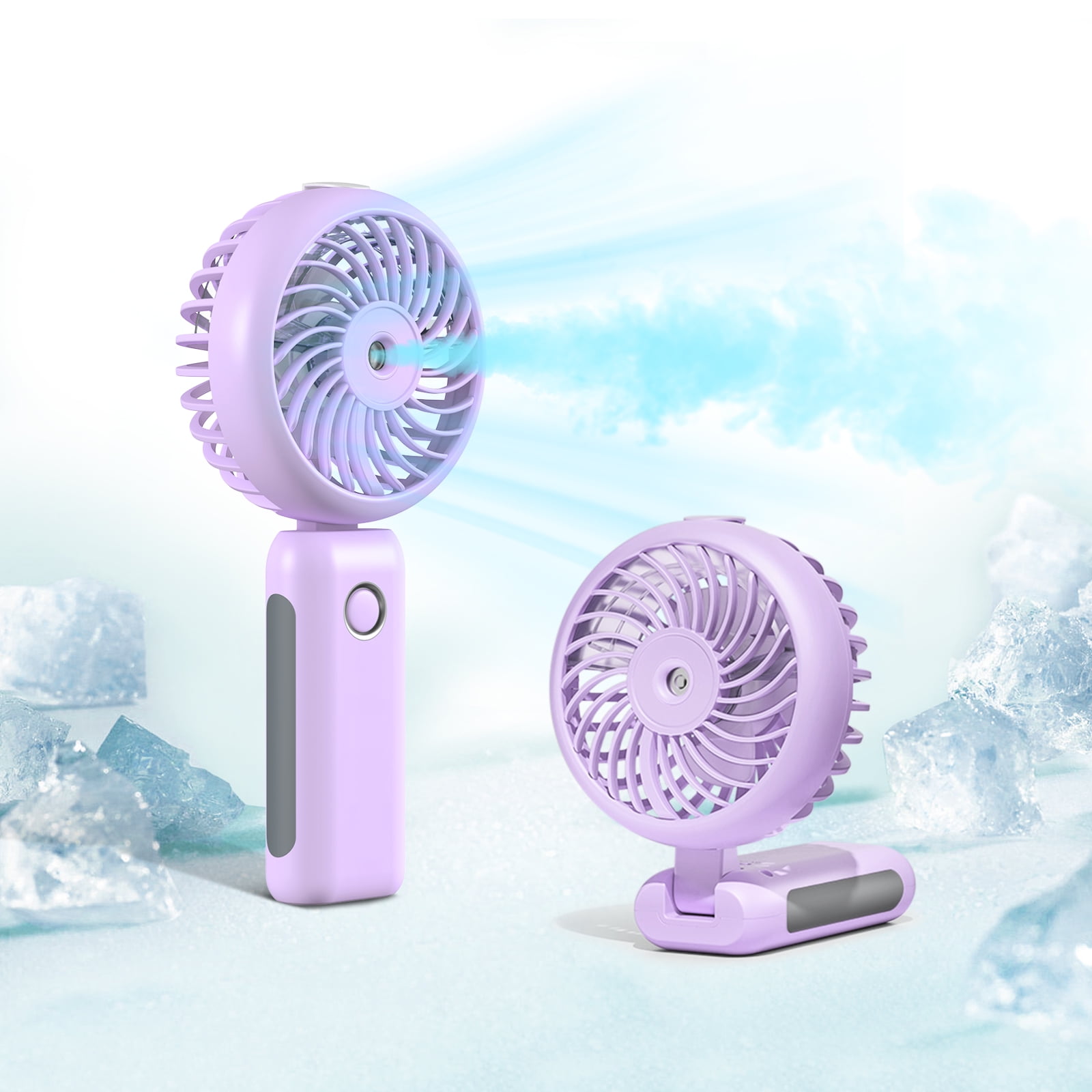 CIVPOWER Misting Fan Mini Handheld Portable Rechargeable Desk Fan ...