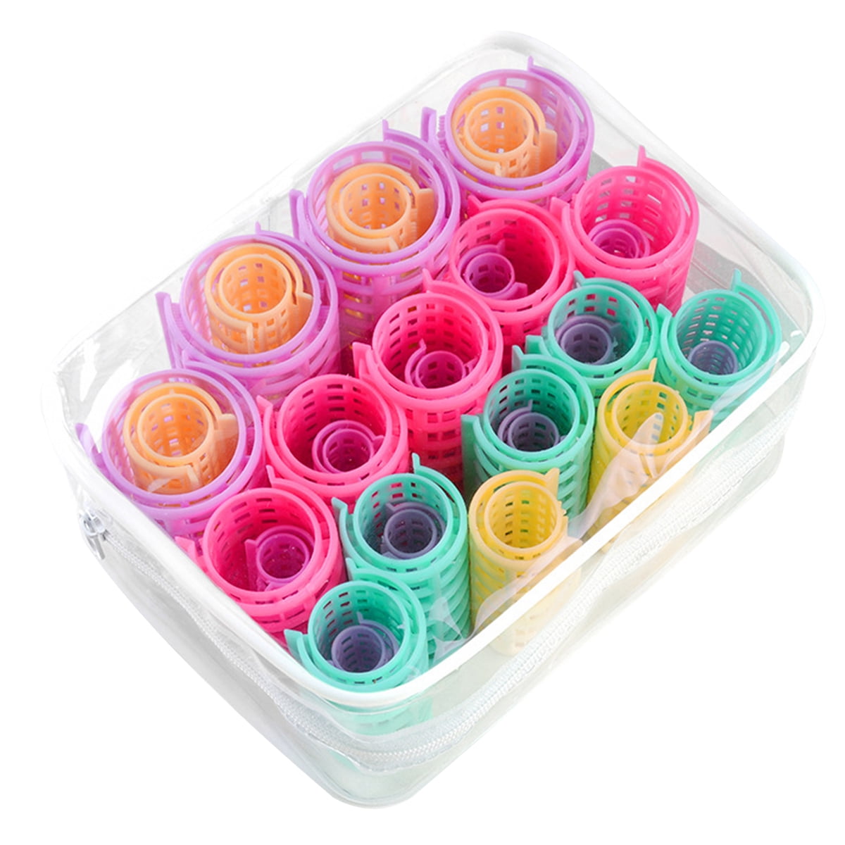 CIYAPED 30 Pieces Plastic Hair Rollers Curlers Snap Rollers Self Grip ...