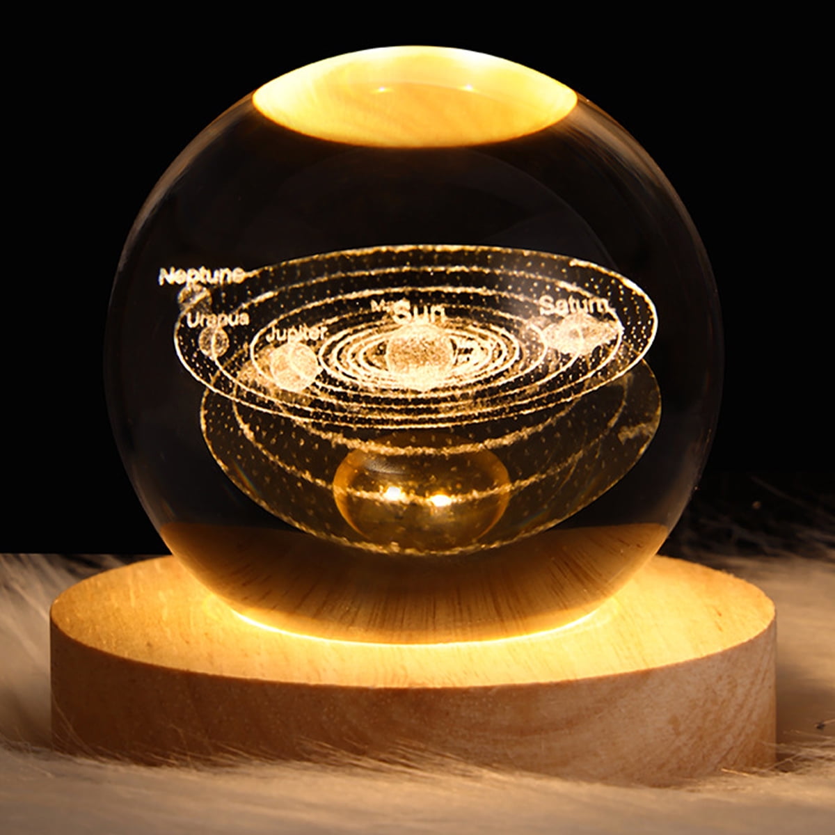 CIYAPED Crystal Ball Night Astronomy Night Lamp Creative 3D Glowing ...