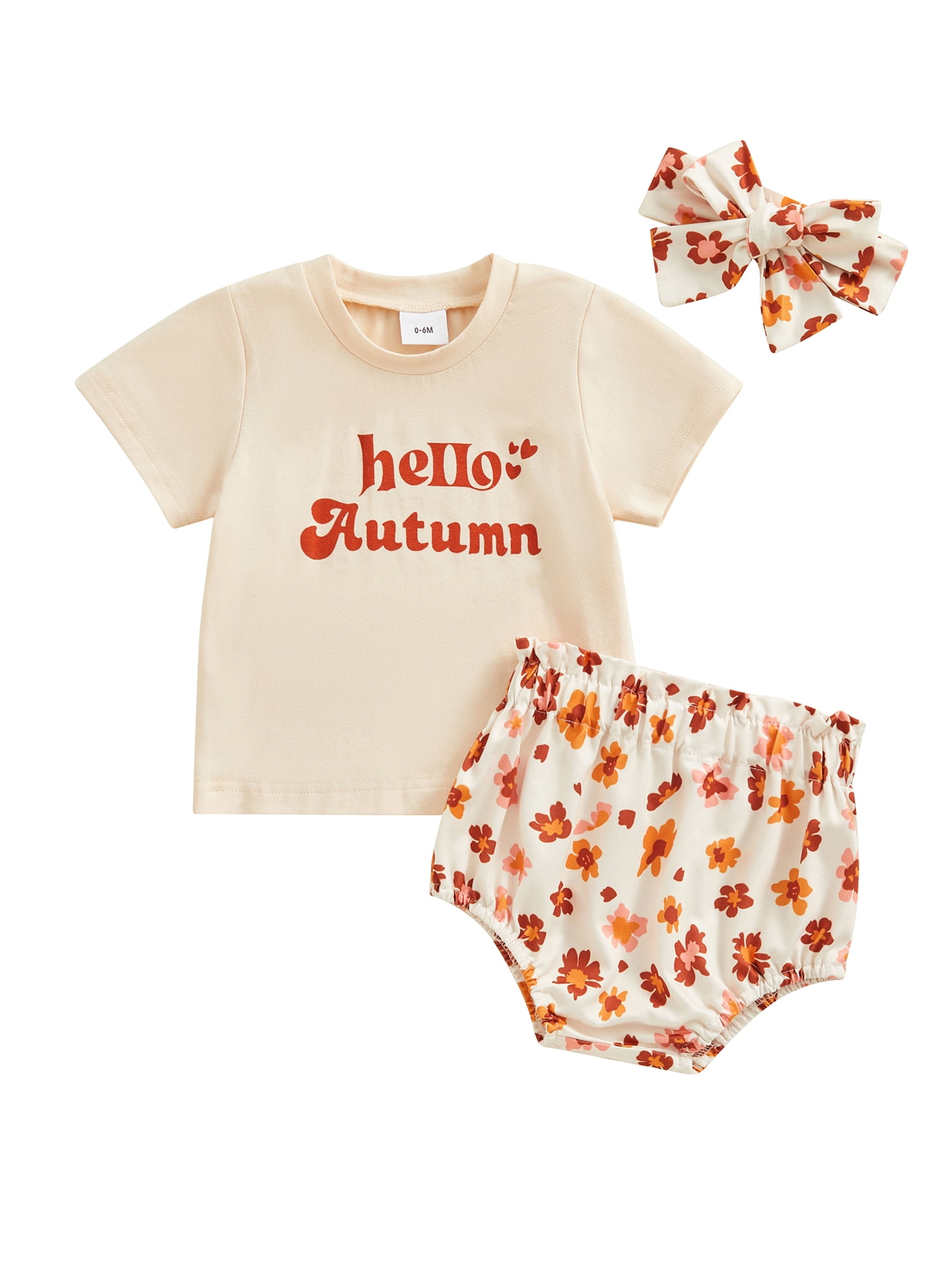 CIYCuIT 3M 6M 12M 18M Baby Girls Cute Shorts Sets Short Sleeve Letter ...