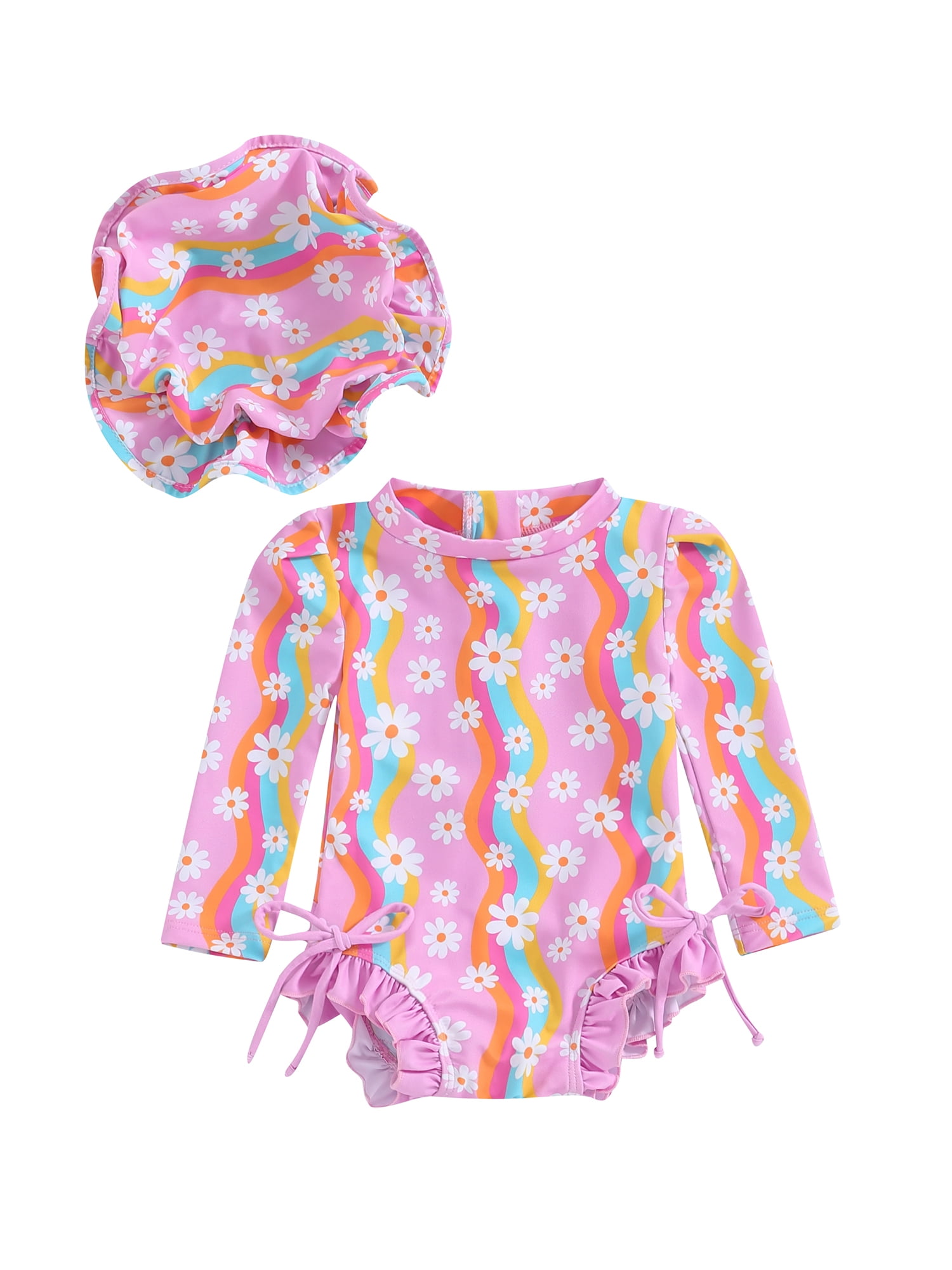 CIYCuIT Toddler Baby Girls One Piece Bikini Swimwear Floral Rainbow ...