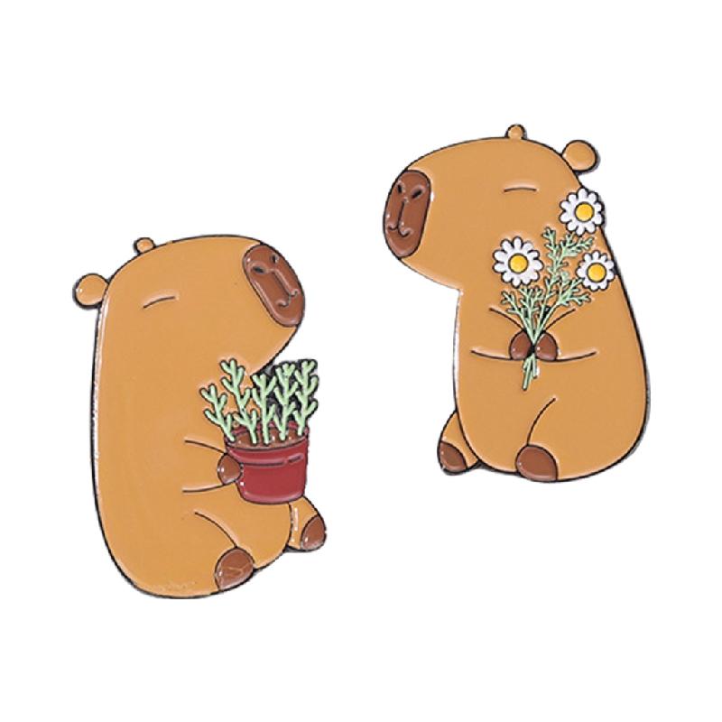 CIYISON 1 Pair Playful Capybara Brooch Pin Lightweight Alloy Badge for ...