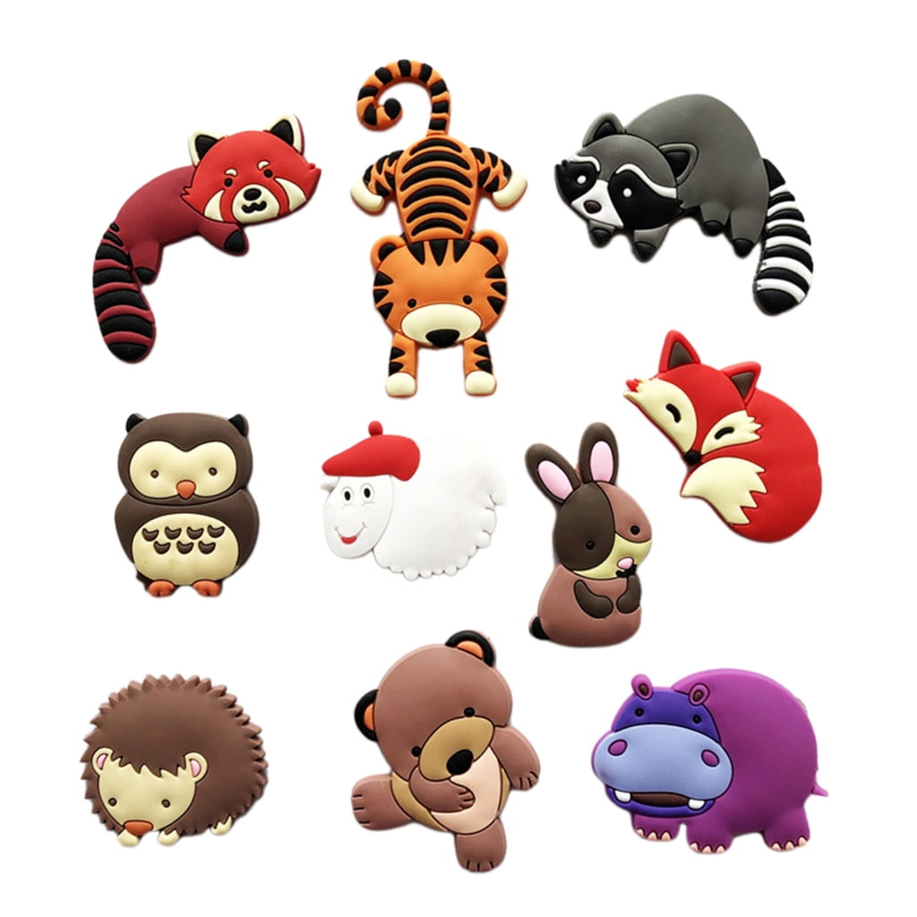 CIYISON 10 Cartoon Animal Magnets Fridge Decoration Magnetic Animal ...