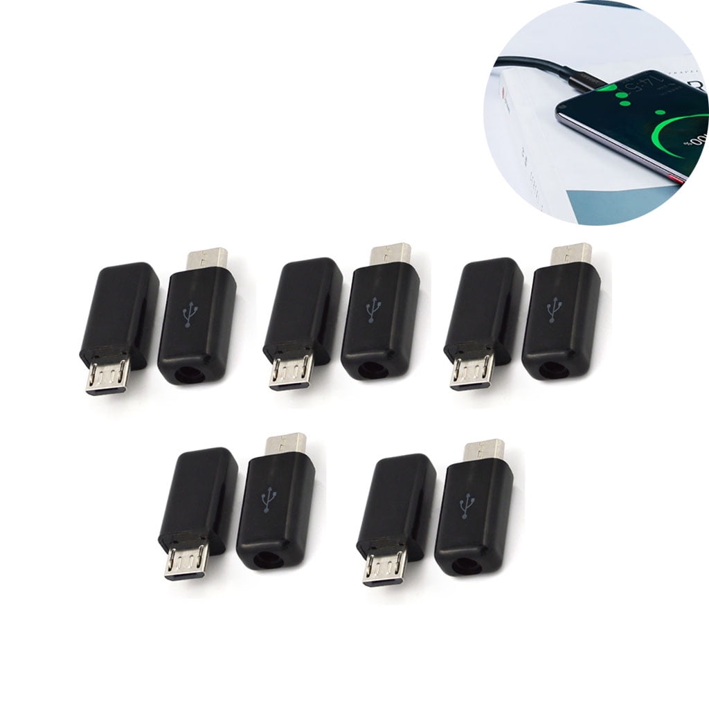 CIYISON 10 Pcs Micro USB Connector Male Plug 5 Pin with Black Plastic ...