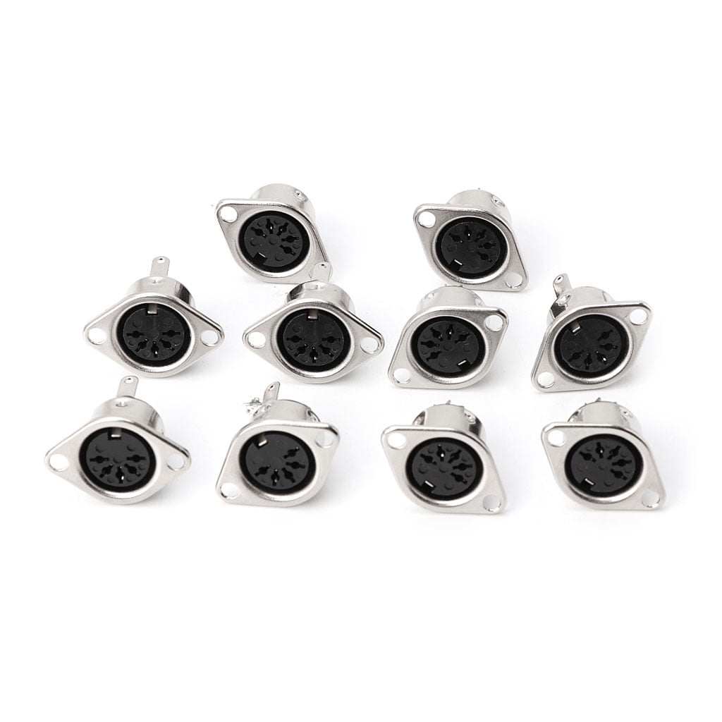 CIYISON 10PCS 3/4/5/6/7/8PIN Panel Mount Female Jack DIN Adapter MIDI ...