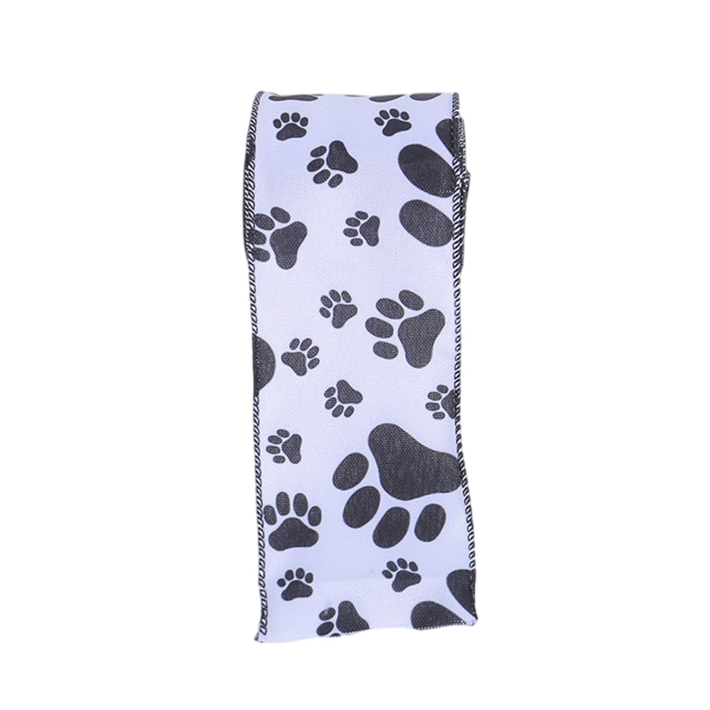 CIYISON 2.5" Paw Print Ribbon Dog Bone Wire Edged Ribbon Crafts Wire ...