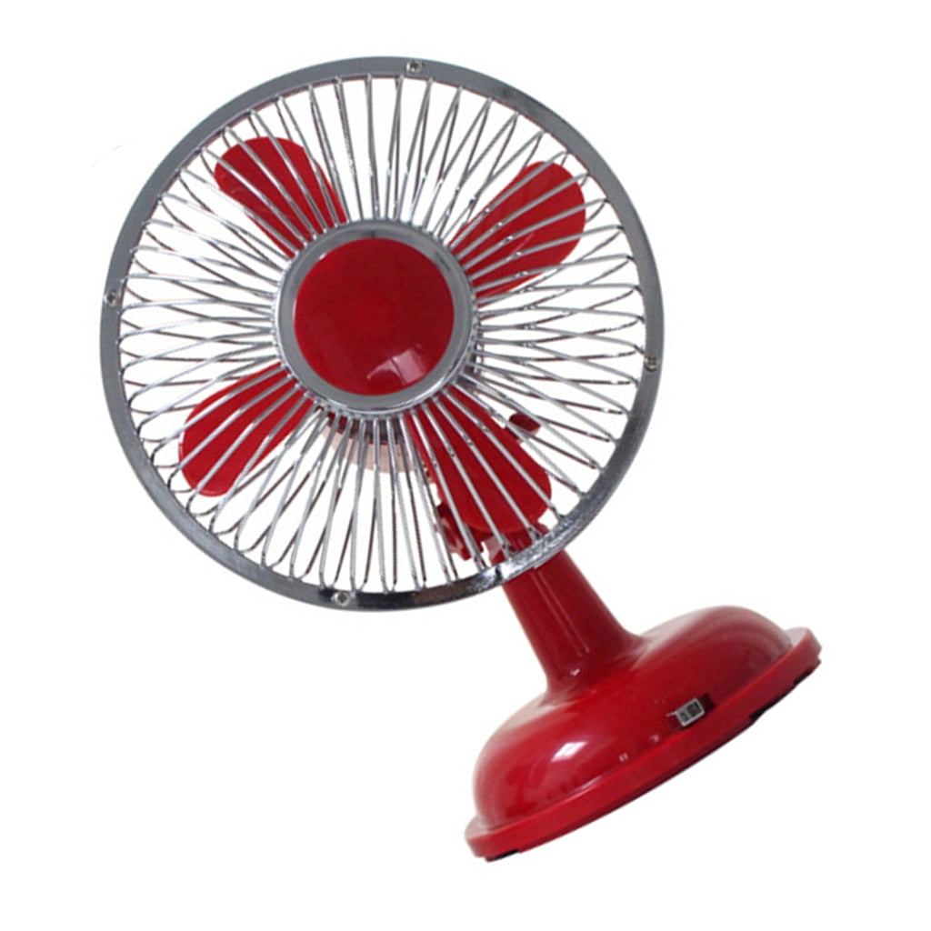 CIYISON 2-Speed Oscillating Table Fan 5.7'' Vintaged USB/AA Battery ...