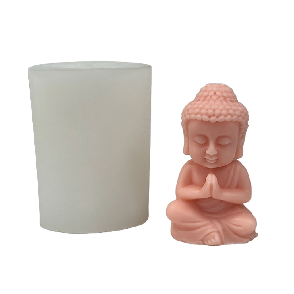 JNANEEI Buddha Statue Candle Molds 3D Buddha Candle Silicone Mould DIY ...