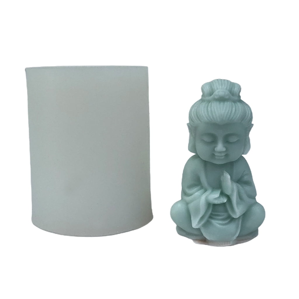 JNANEEI Buddha Statue Candle Molds 3D Buddha Candle Silicone Mould DIY ...