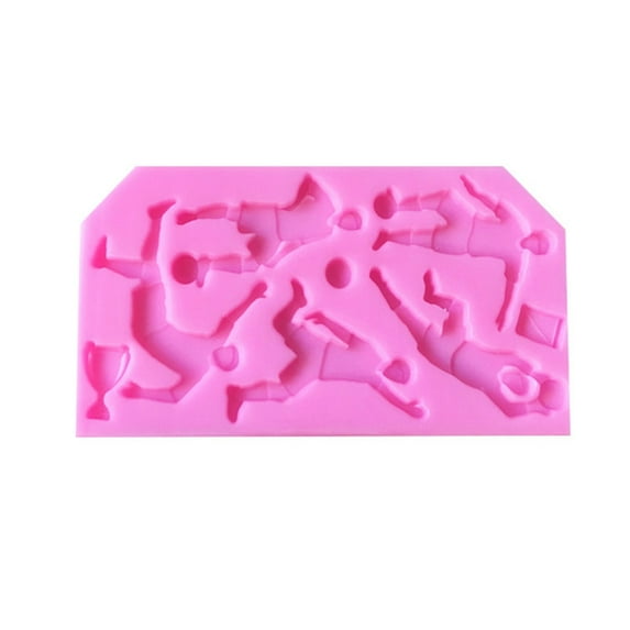 CIYISON 3D Fondant Chocolate Mold Football Basketball Player Molds ...
