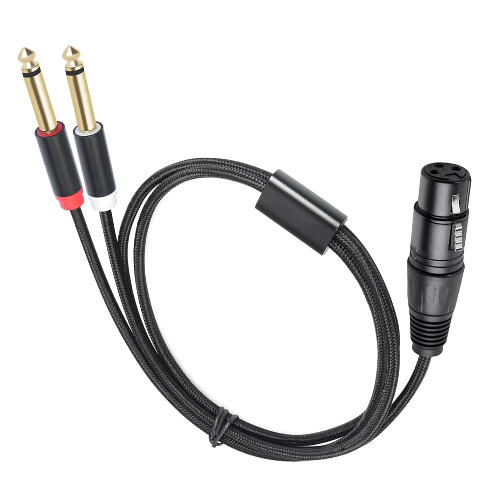 CIYISON 3Pin Female to 1/4inch Y Splitters Cable,3Pin to 2x6.35mm Mono ...