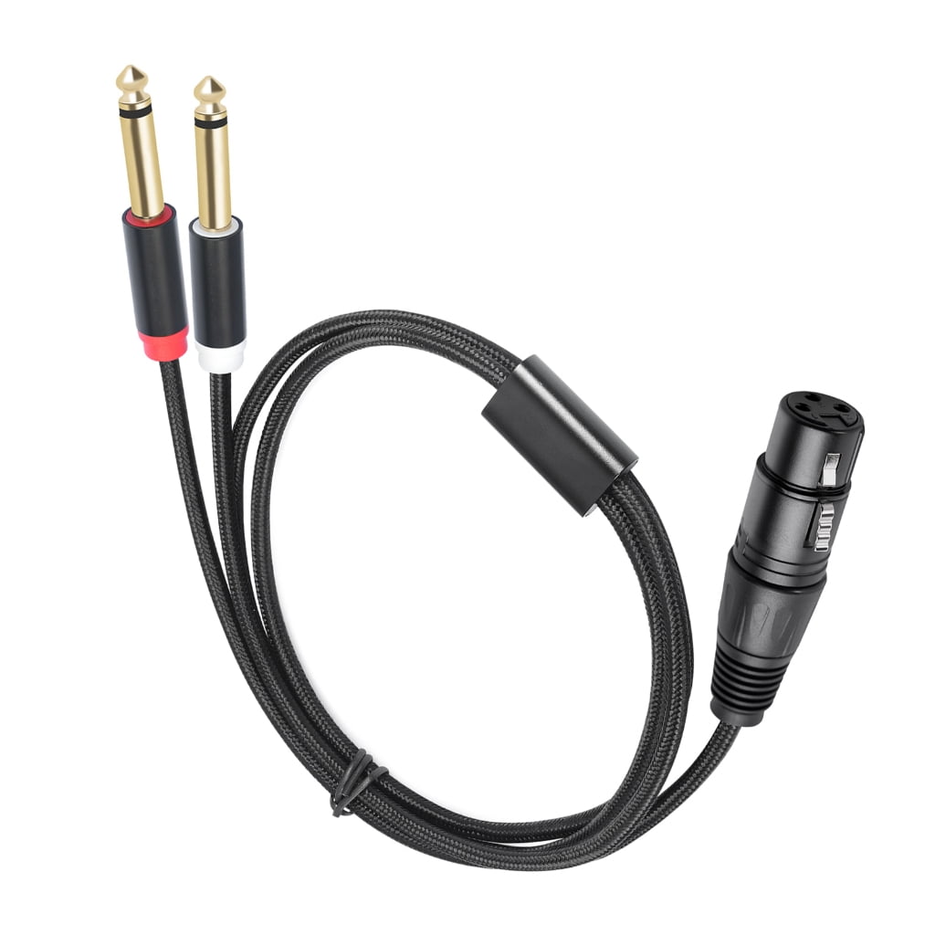 CIYISON 3Pin Female to 1/4inch Y Splitters Cable,3Pin to 2x6.35mm Mono ...