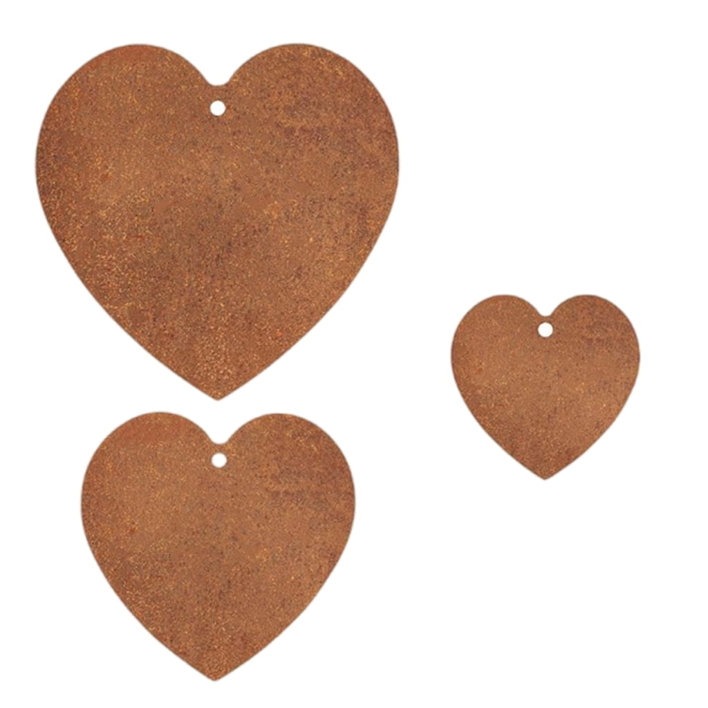 CIYISON 3pcs Heart Garden Stakes Weatherproof Metal Art Iron Stakes for ...