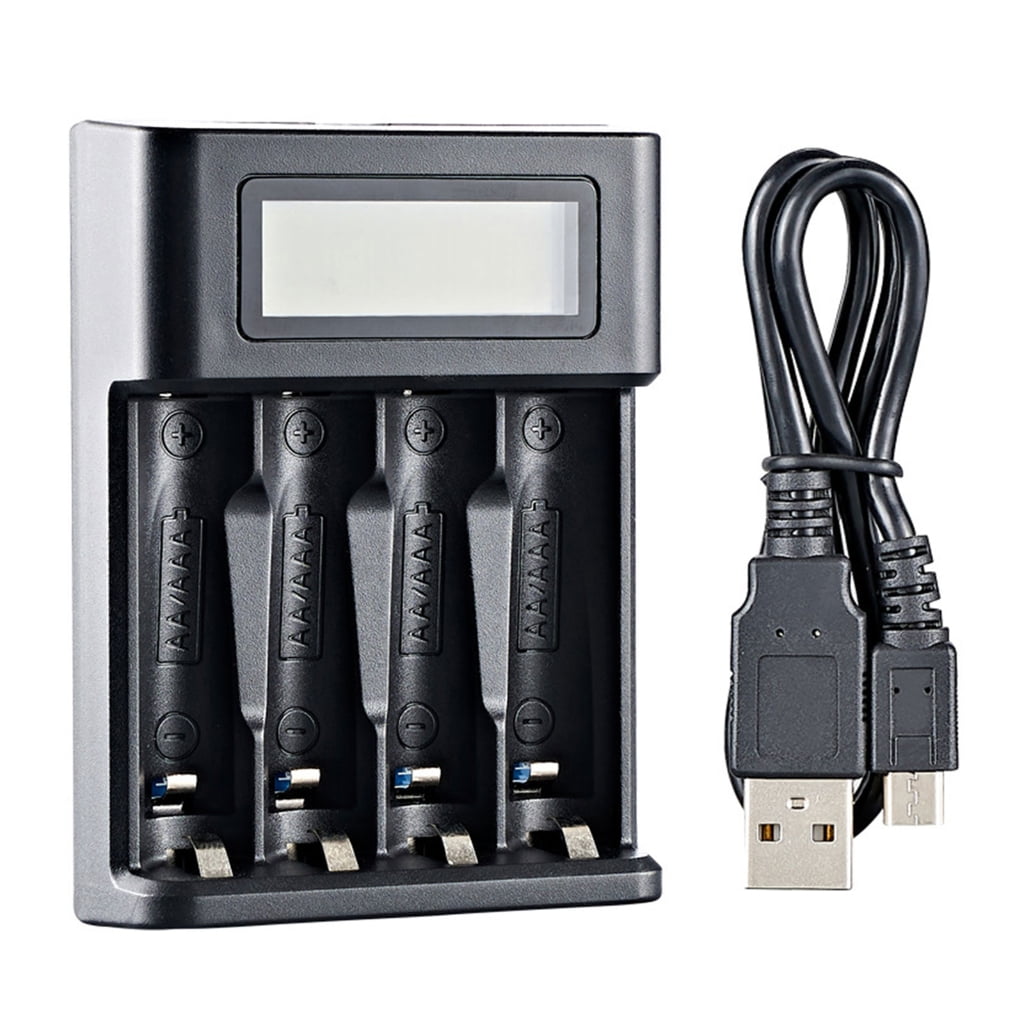 CIYISON 4 Slot AA LR03 Battery Charger LCD Display Charger for NiMH AA ...