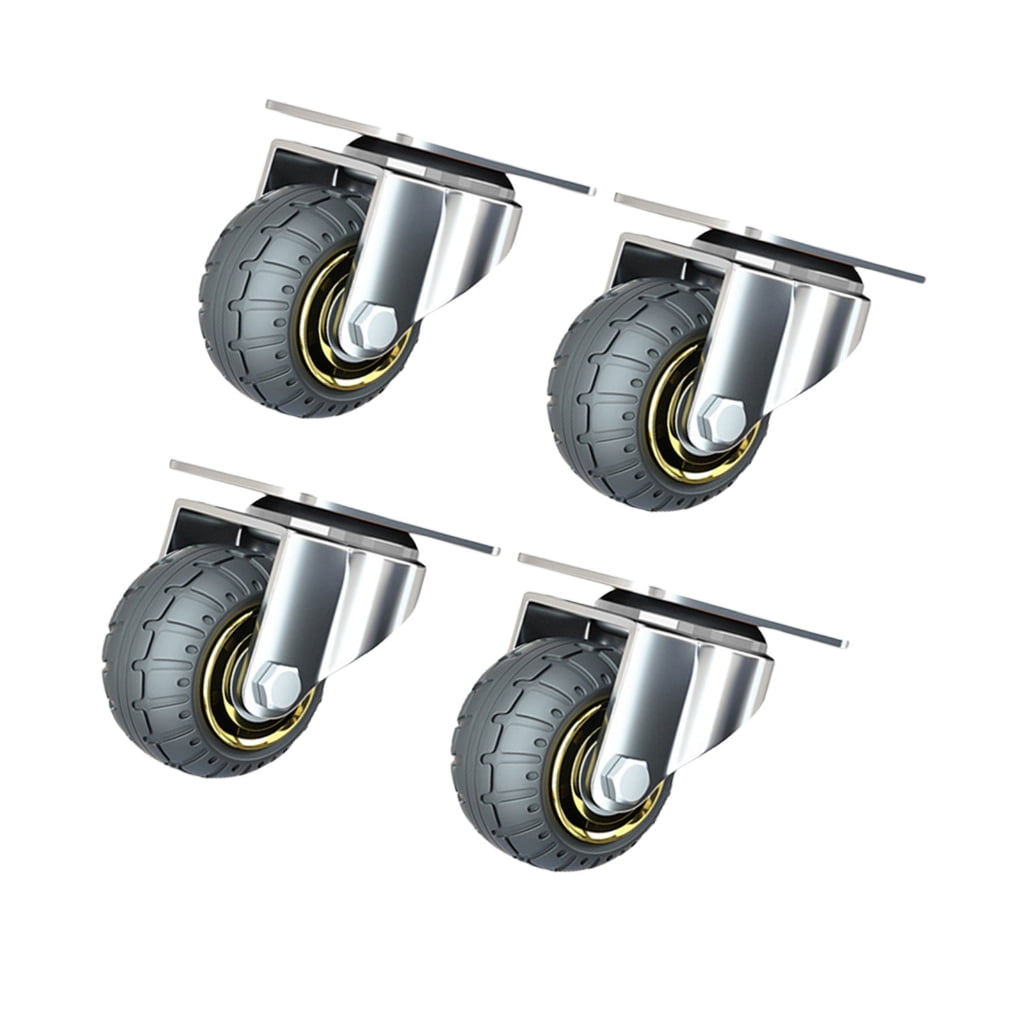 CIYISON 4Pcs 3inch Universals Soft Rubber Wheel Heavy Duty Furniture ...