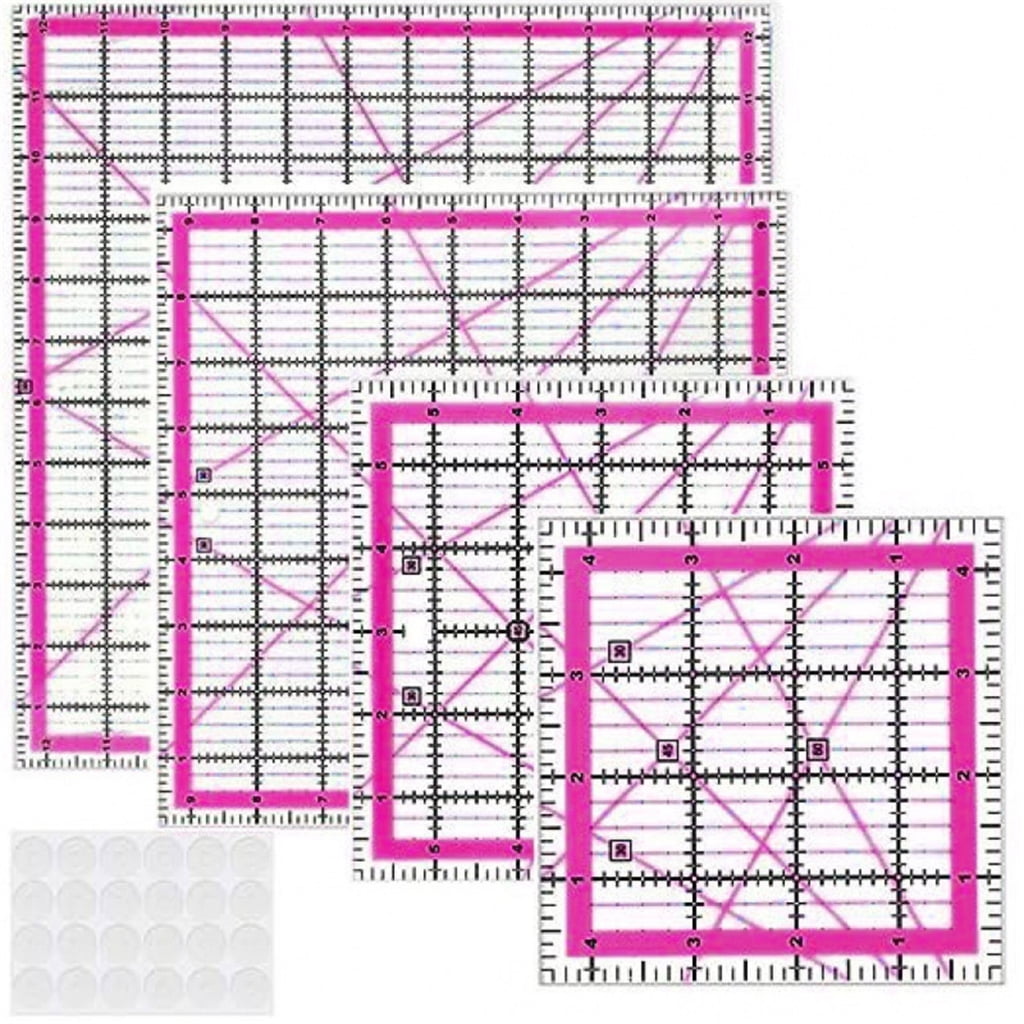 CIYISON 4Pcs Multifunctional Quilting Ruler Templates Clear Acrylic ...