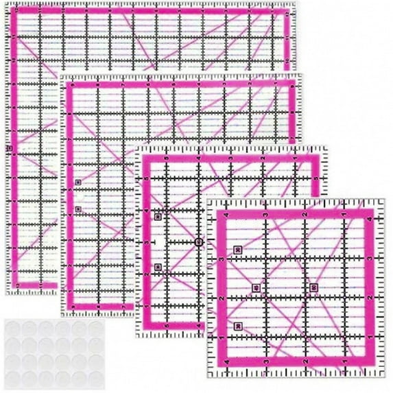 CIYISON 4Pcs Multifunctional Quilting Ruler Templates Clear Acrylic ...