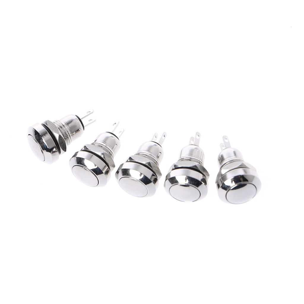 CIYISON 5 Pcs 8mm Metal Momentary 1NO 2 Pin Push Button 3A/250V ...