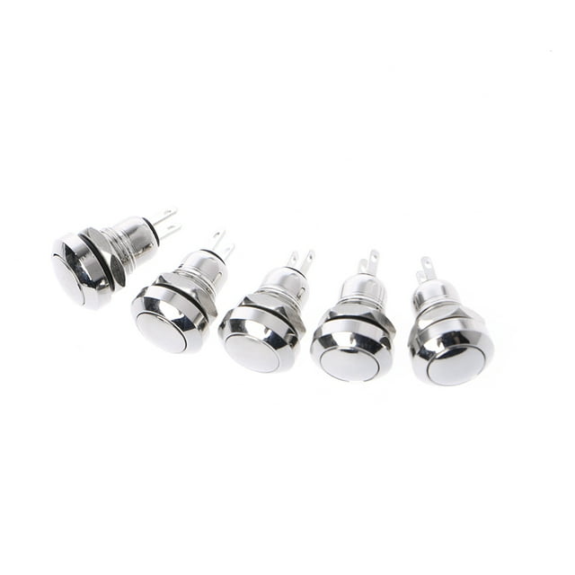 CIYISON 5 Pcs 8mm Metal Momentary 1NO 2 Pin Push Button 3A/250V ...