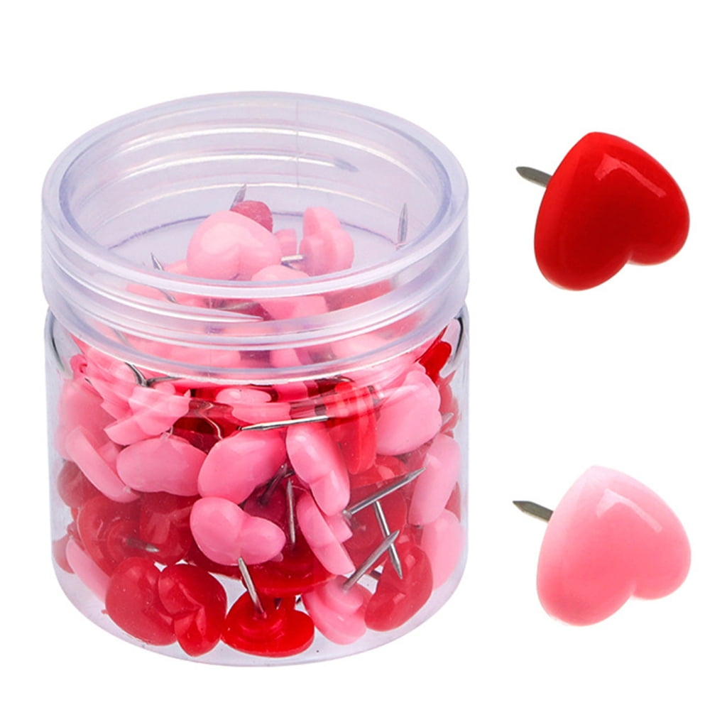 CIYISON 50/100/150Pcs Heart Push Pins Cork Notice Board Decorative ...