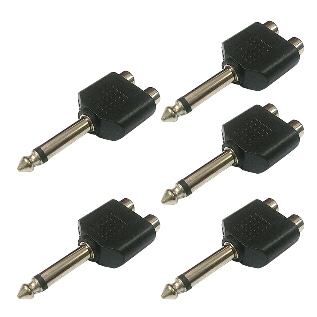 CIYISON 5pcs Solid Metal 6.35mm Male to 2 Mono Female Sound Adapter ...