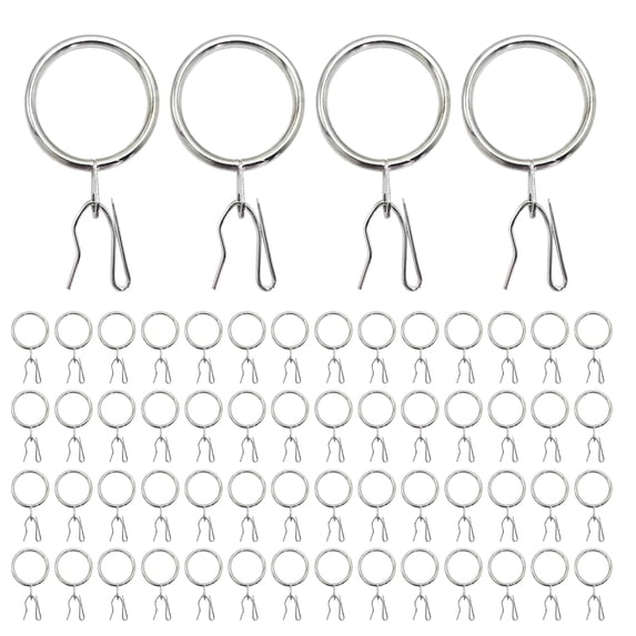 CIYISON 60Pieces Metal Drapery Rings and Hooks Ideal for Room Curtains ...