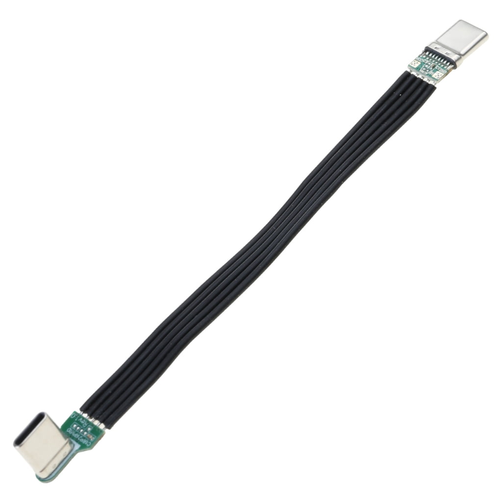 CIYISON 60W 90 Degree USB C Male to Female to Male Flat Ribbon Cable ...