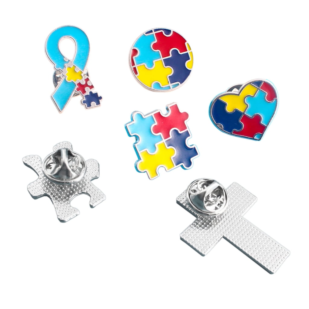 CIYISON 6x/Set Autism Puzzle Enamel Pin Badge Clothes Lapel Pins Enamel ...