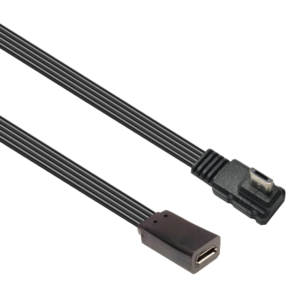 CIYISON 90 Degree Angled Microed USB Extension Cable Flat Silicone ...