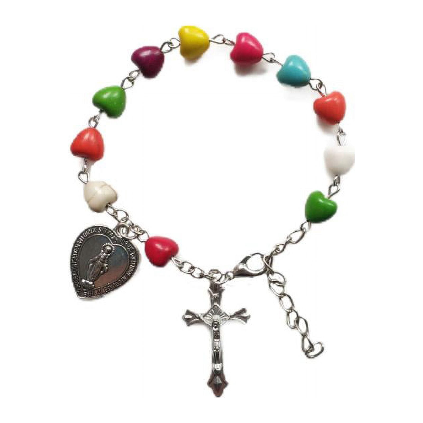 CIYISON Acrylic Pearl with Torus Bracelet for Cross Catholic Acrylic ...