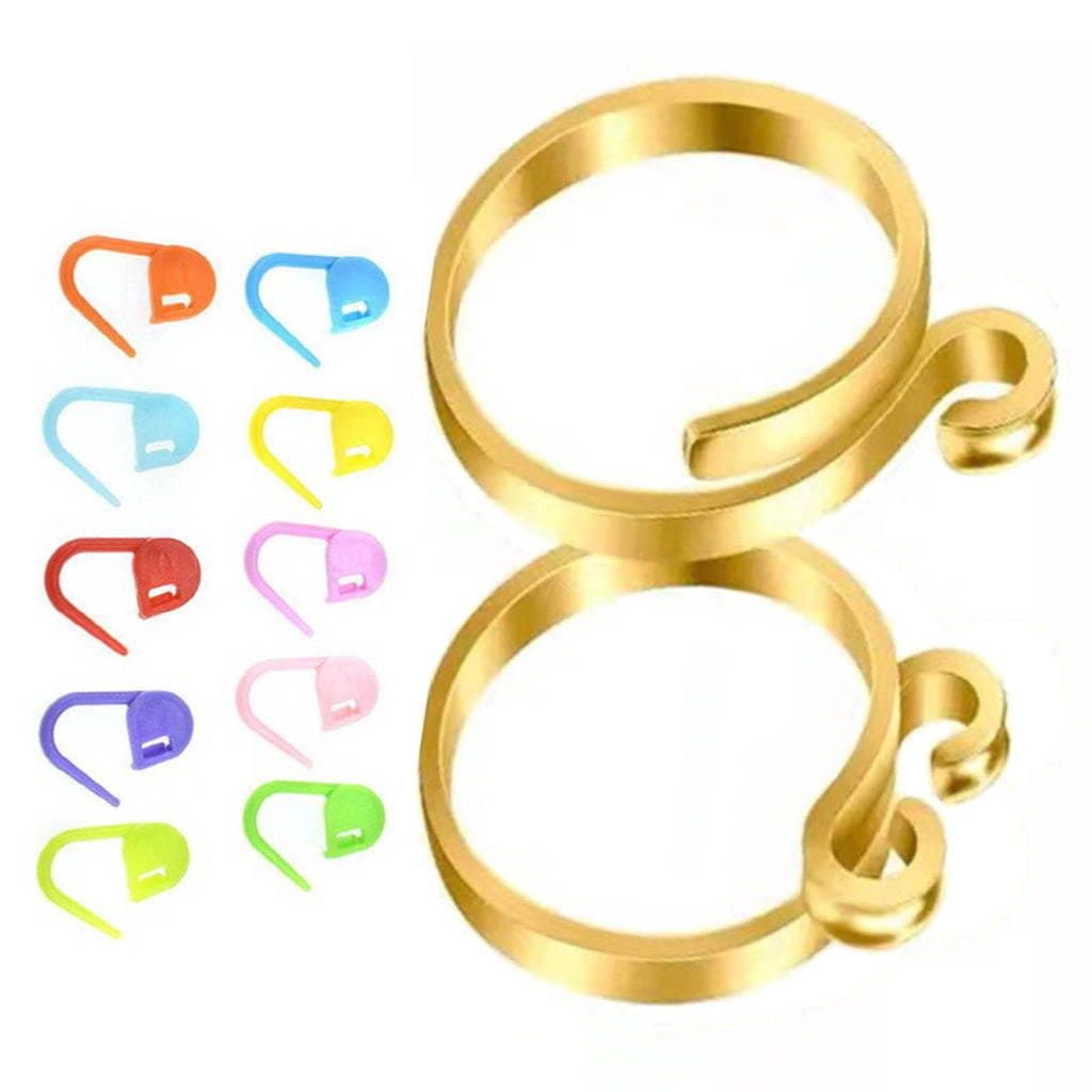 CIYISON Adjustable Knitting Crochet Loop Rings with Stiching Marker ...