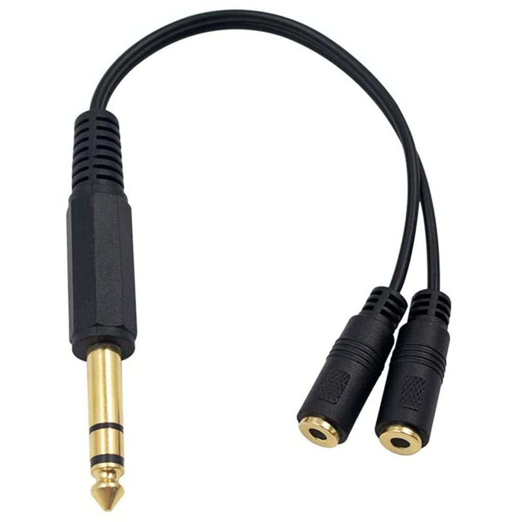 CIYISON Audio Cable Adapter Wire 6.35mm Male to 2 Port 3.5mm Female Y ...