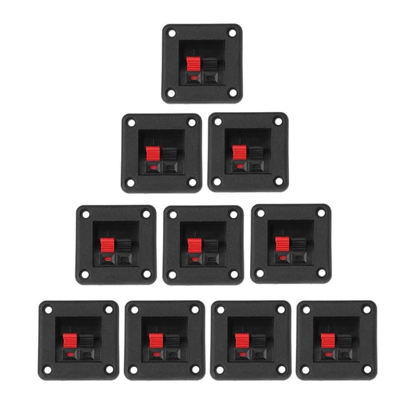 CIYISON Black Red 2 Position 2 Terminals Spring Clip Square Speaker ...