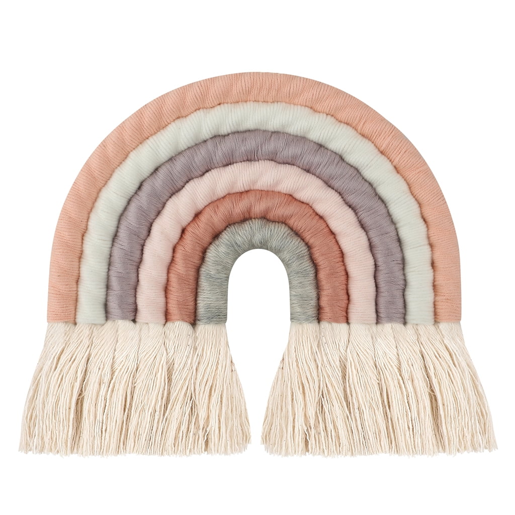CIYISON Boho Decor Macrame Rainbow Wall Hanging for Baby Girls Kids ...